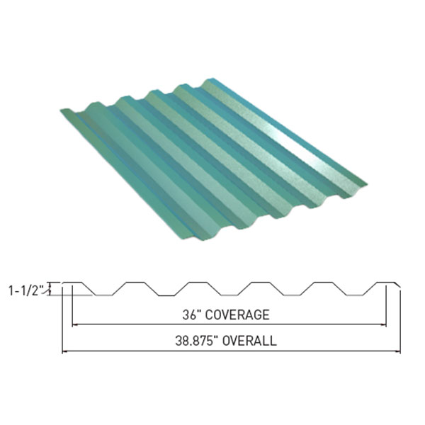 7.2” x 1.5” Wave Corrugate Panel | Corrugated Metal Panels | Roof Panels