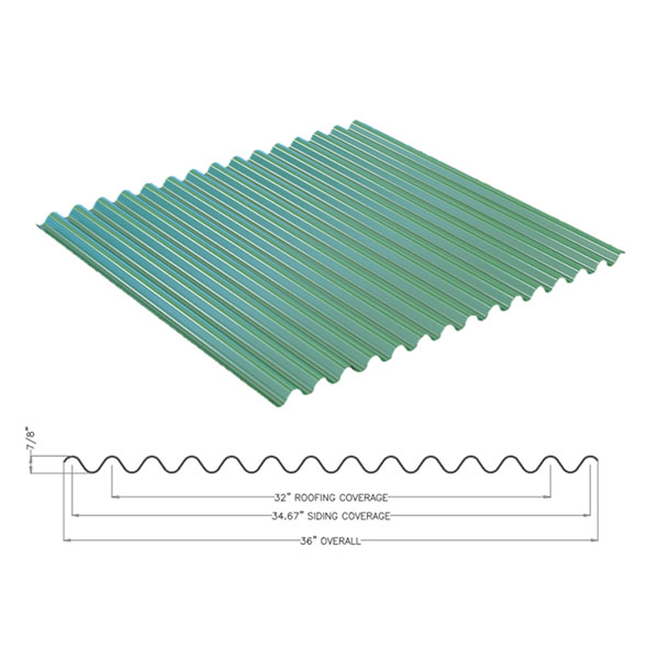 2.67" x .875” Wave Corrugate Panel | Corrugated Metal Panels | Roof Panels